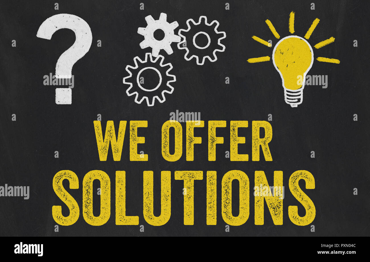 Question Mark, Gears, Light Bulb Concept - We offer solutions Stock ...