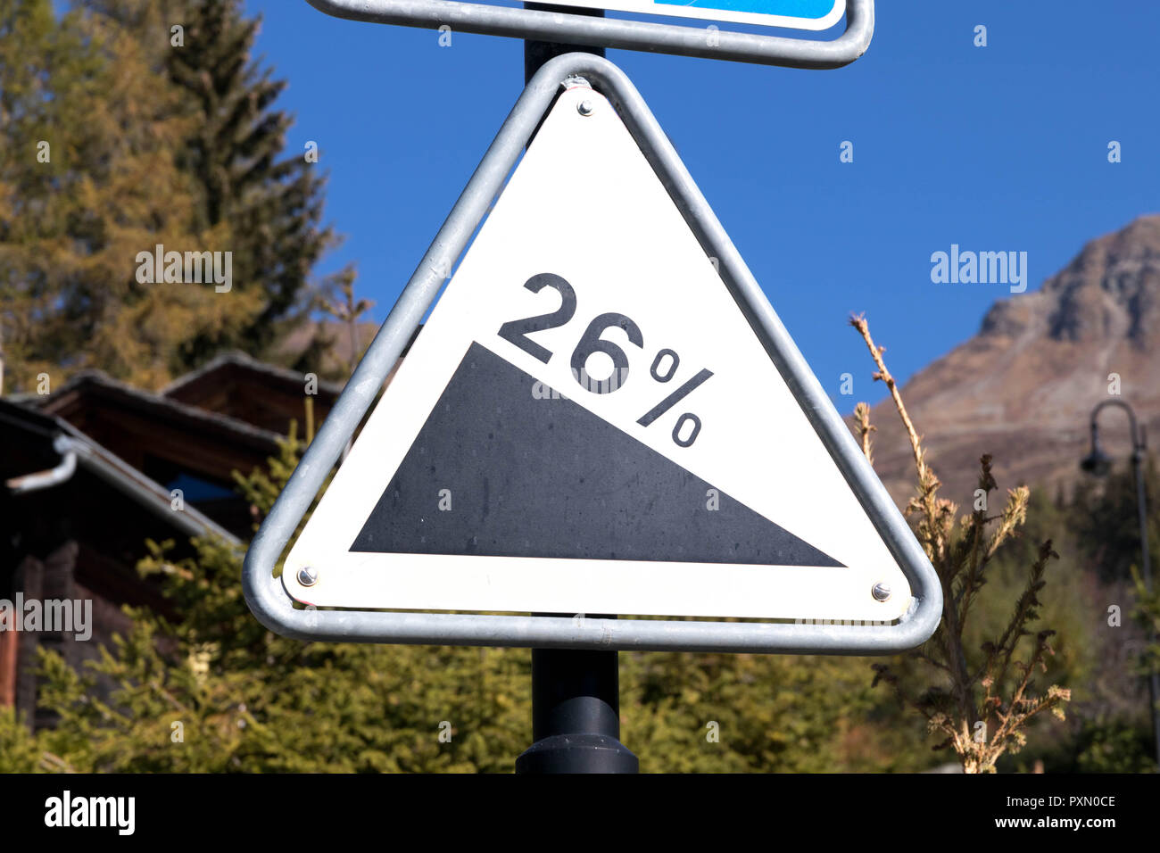 Steep Slope Caution Sign High Resolution Stock Photography and Images ...