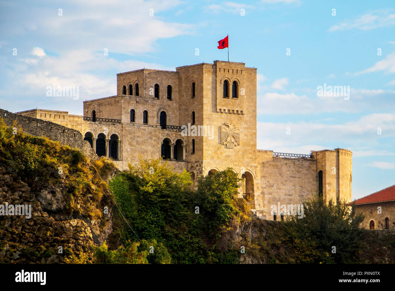 Castle Kruje, Kruje Albania, Skanderbeg Museum, Albania, Europe Stock ...