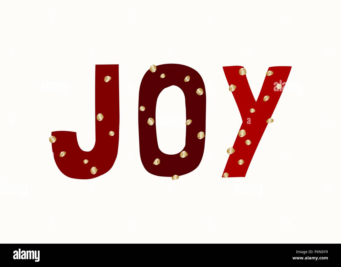 Festive typographic design isolated on white background. Text "Joy ...