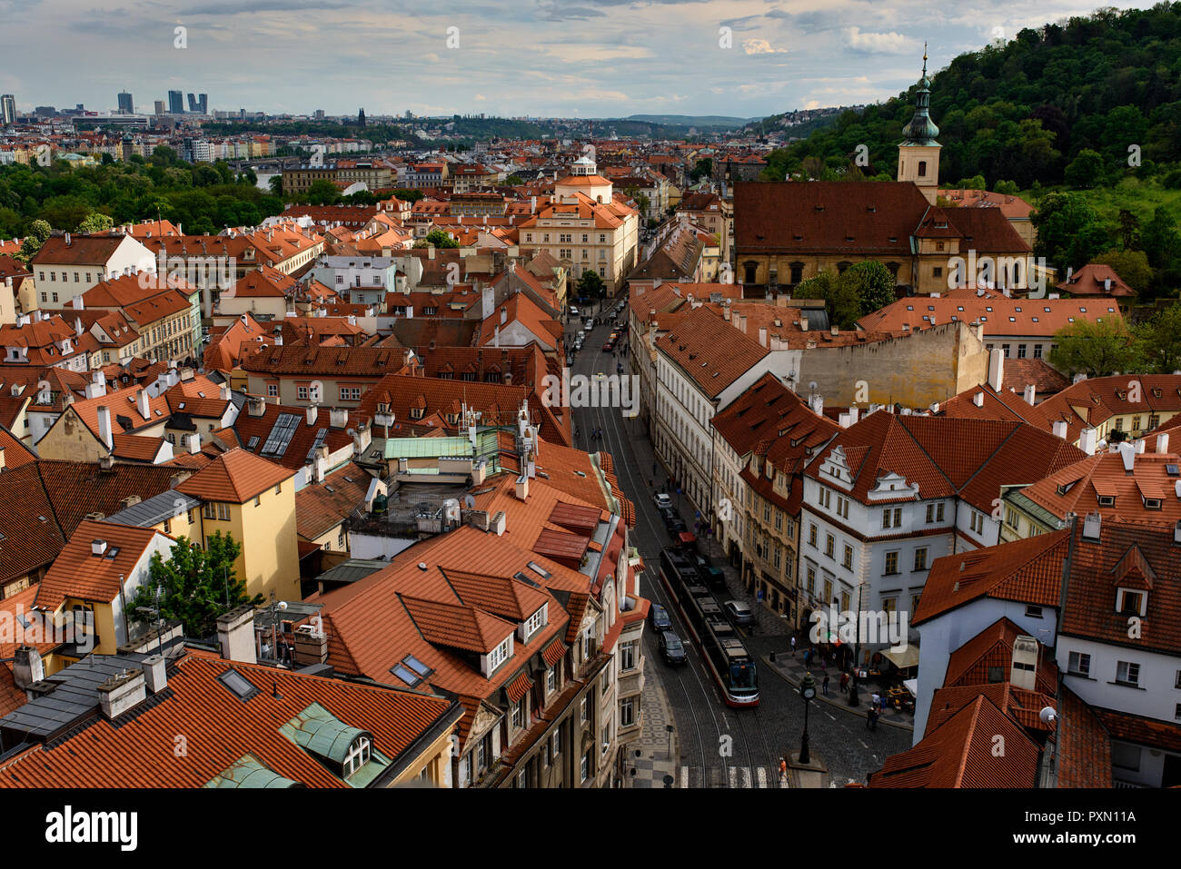 Prague praha red rooftops roofs hi-res stock photography and images - Alamy