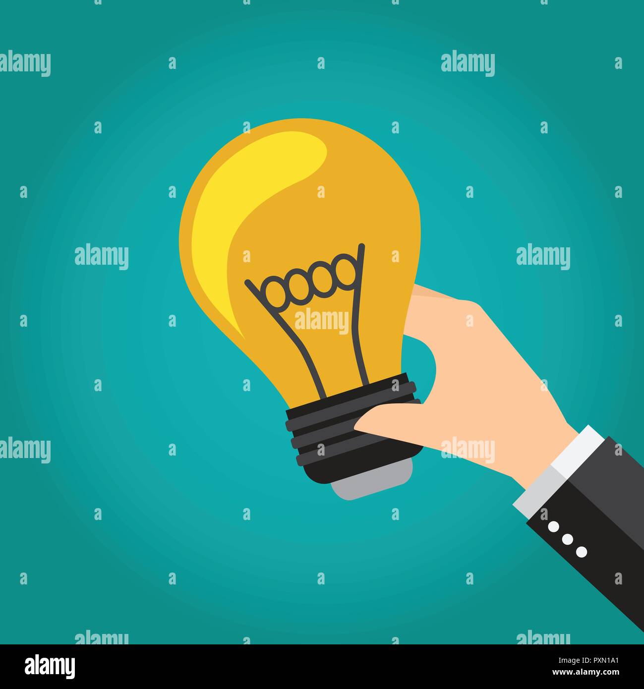 Hand holding a lightbulb. Illustration Stock Vector Image & Art - Alamy