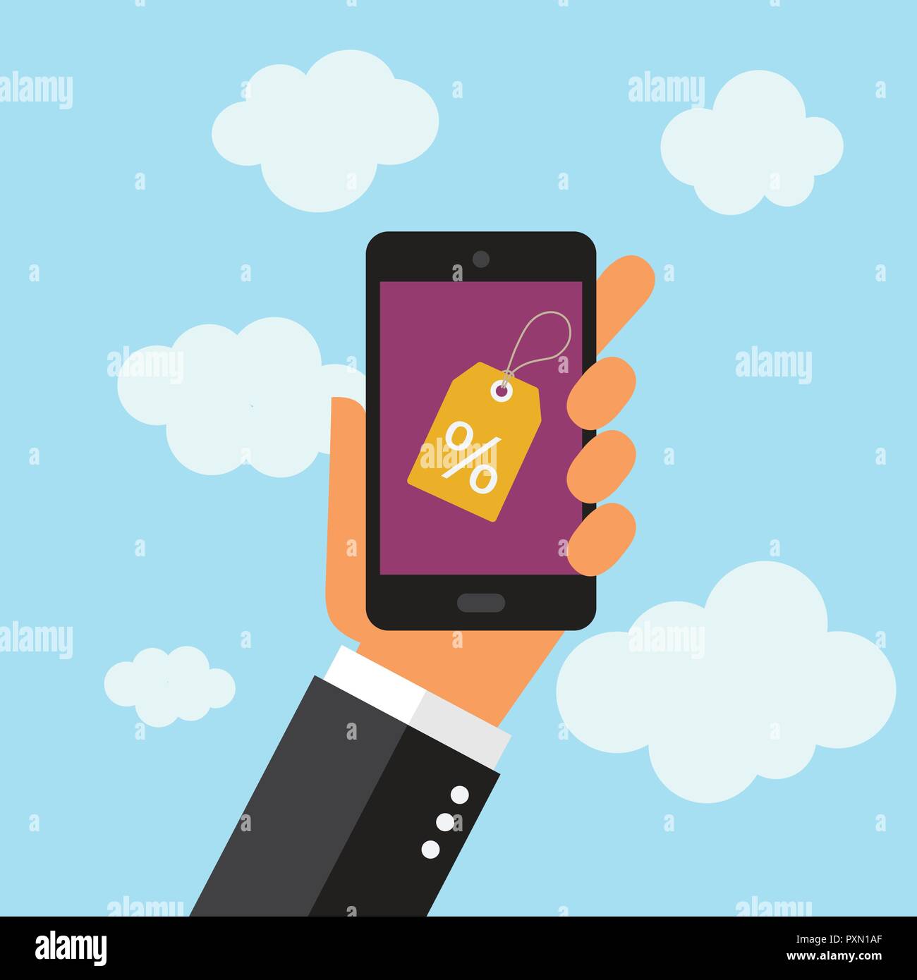 Mobile phone shopping coupon Stock Vector Images - Alamy