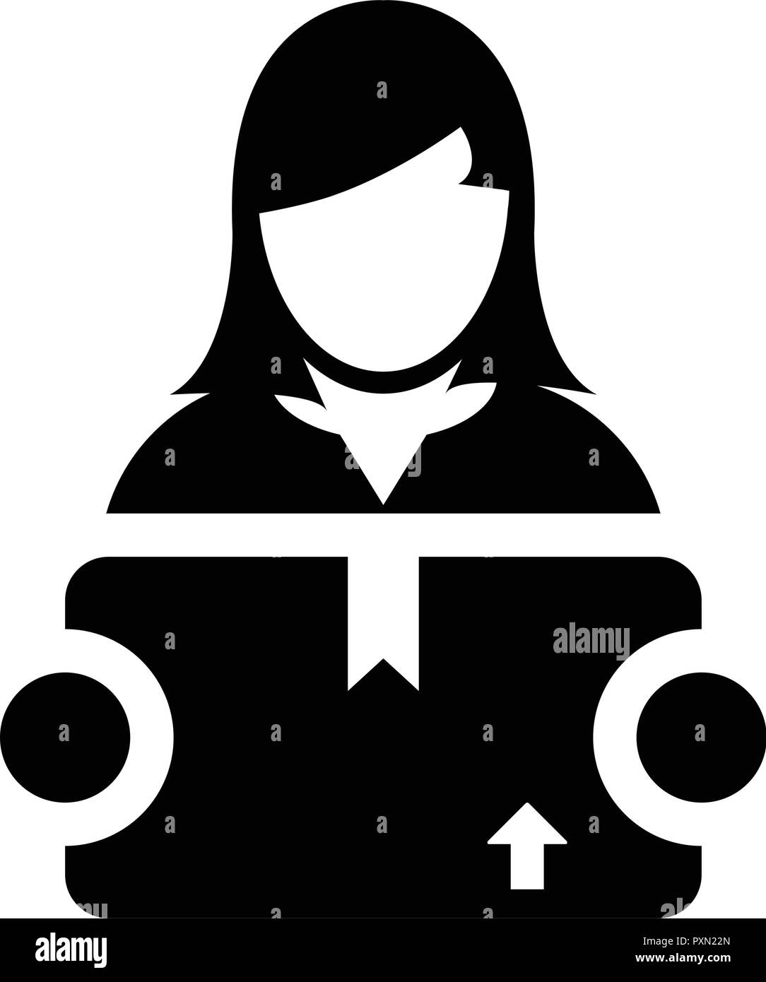 Worker icon vector female logistics service person profile avatar with ...