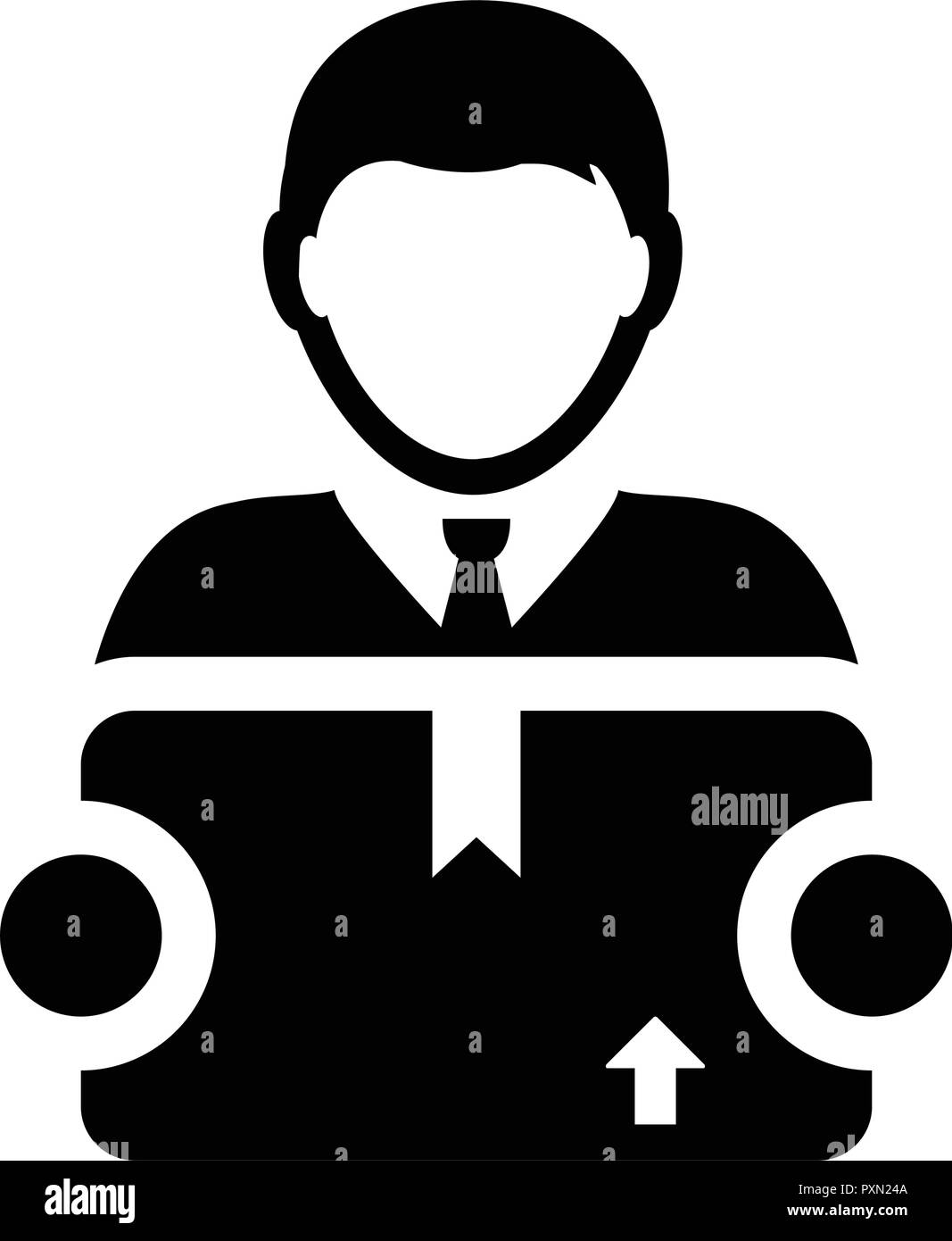 Box icon vector male logistics worker service person profile avatar ...