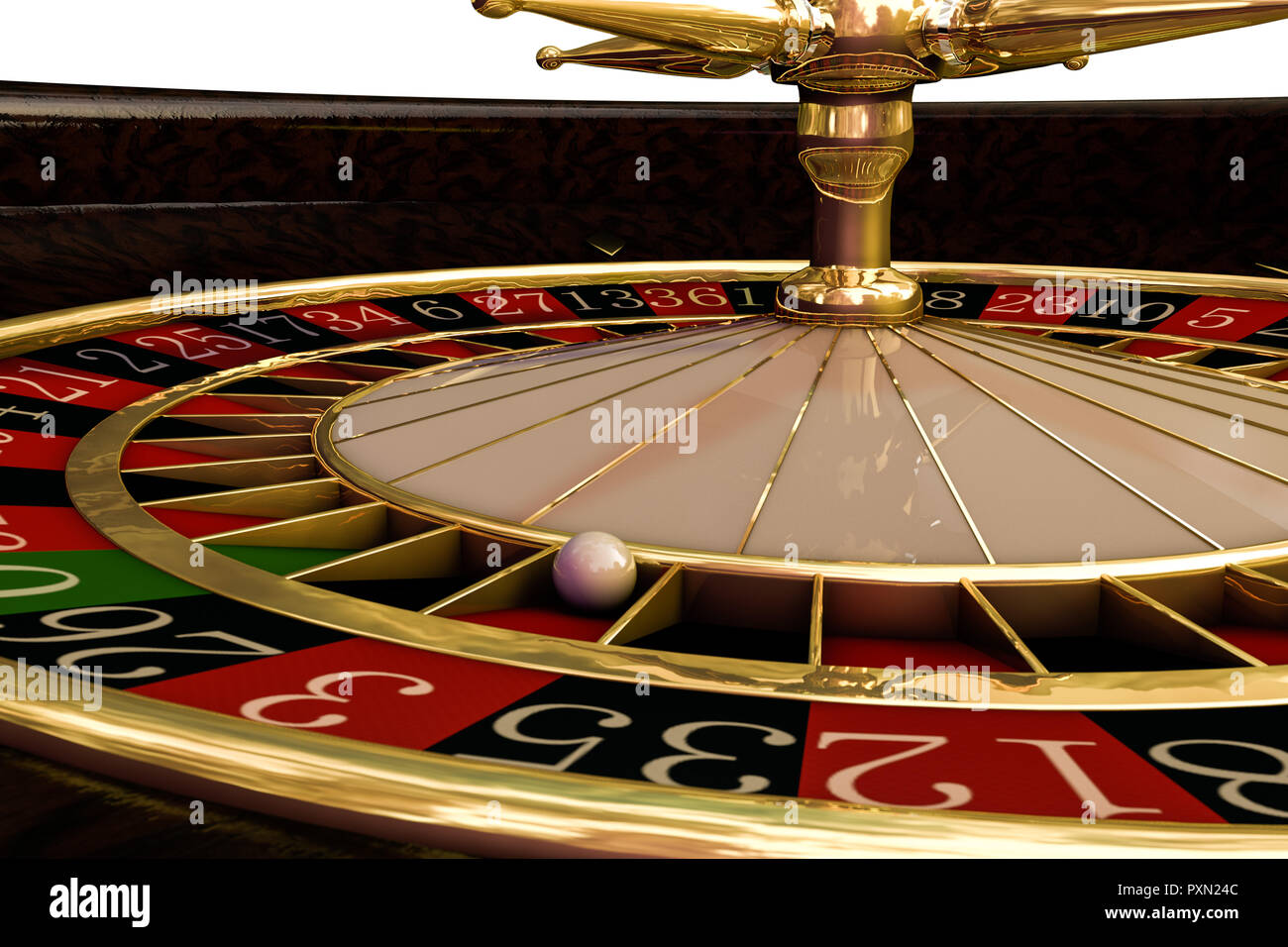 wooden roulette wheel isolated on white background 3d illustration ...