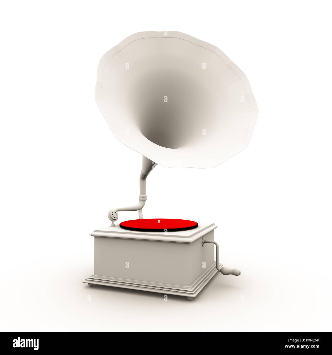 gramophone isolated on white background 3d illustration Stock Photo - Alamy