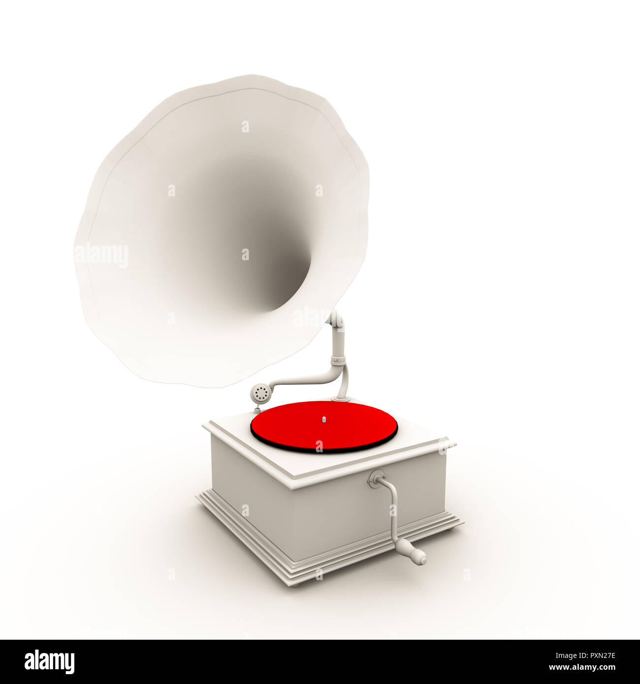 gramophone isolated on white background 3d illustration Stock Photo - Alamy