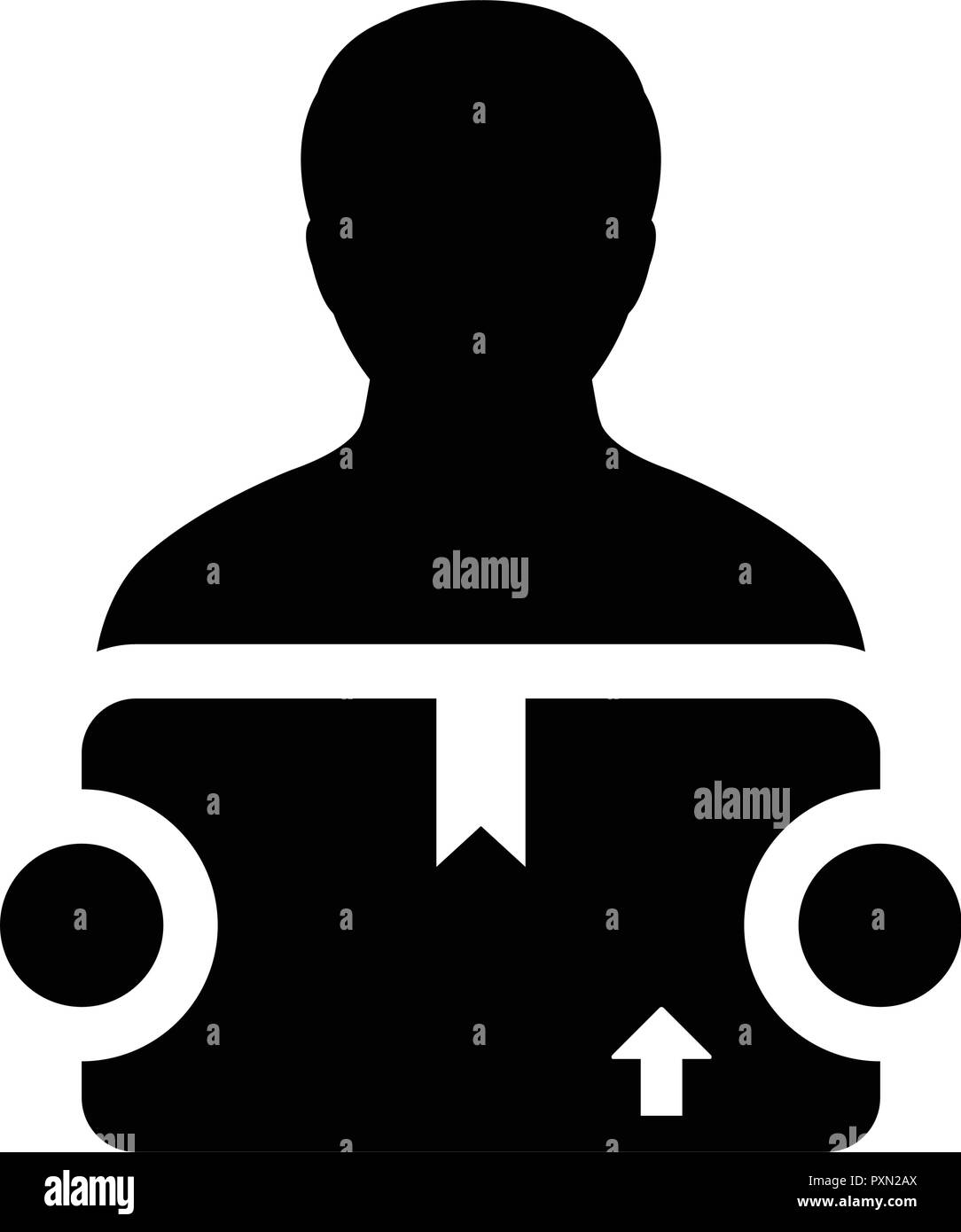 Package icon vector male logistics worker service person profile avatar ...