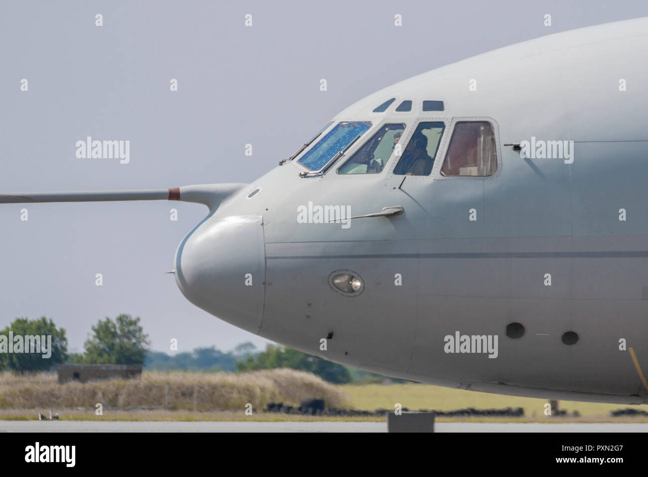 RAF VC-10 (VC10) ZA147 aerial refuelling tanker returning to RAF ...