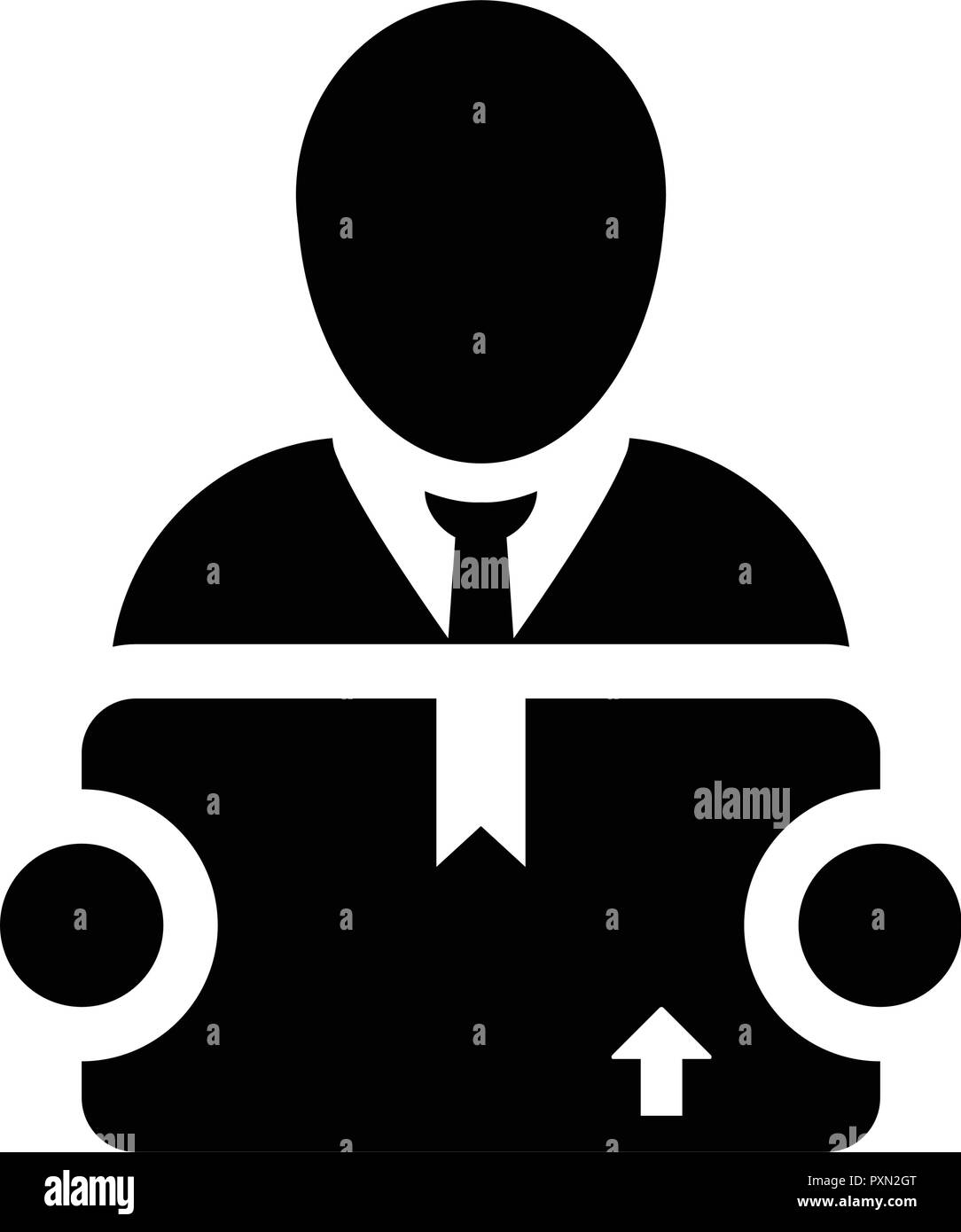 Box icon vector male logistics worker service person profile avatar ...