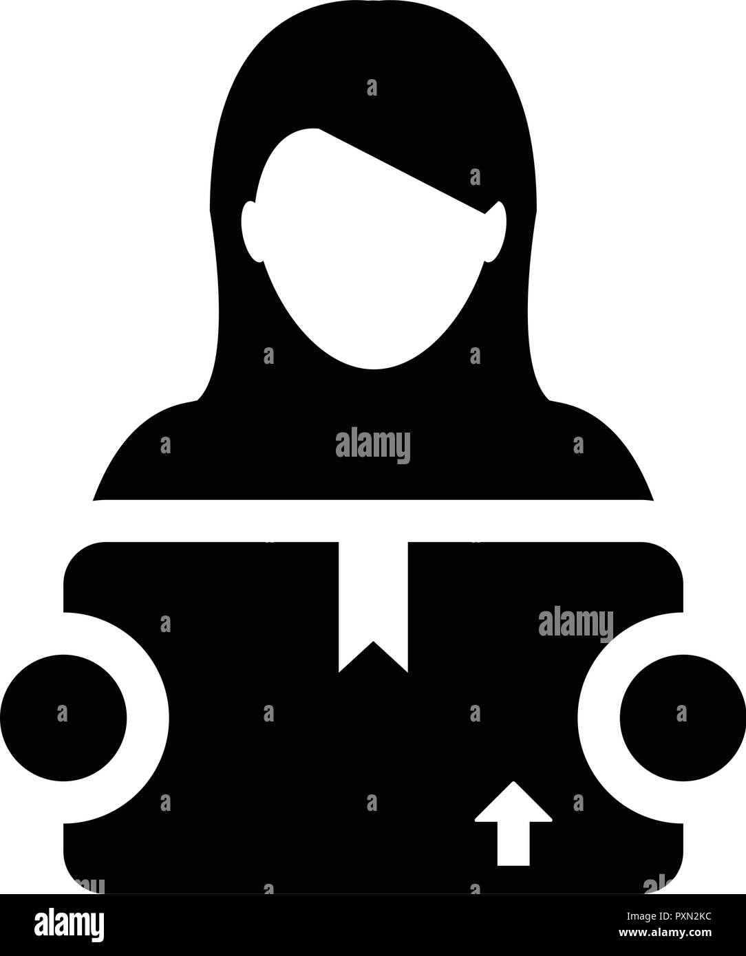 Warehouse icon vector female logistics worker service person profile ...