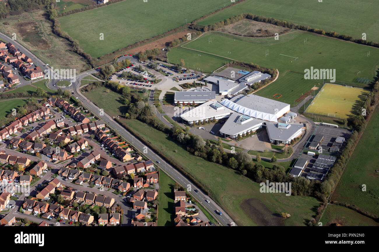 aerial view of Caroline Chisholm School, Northampton Stock Photo - Alamy