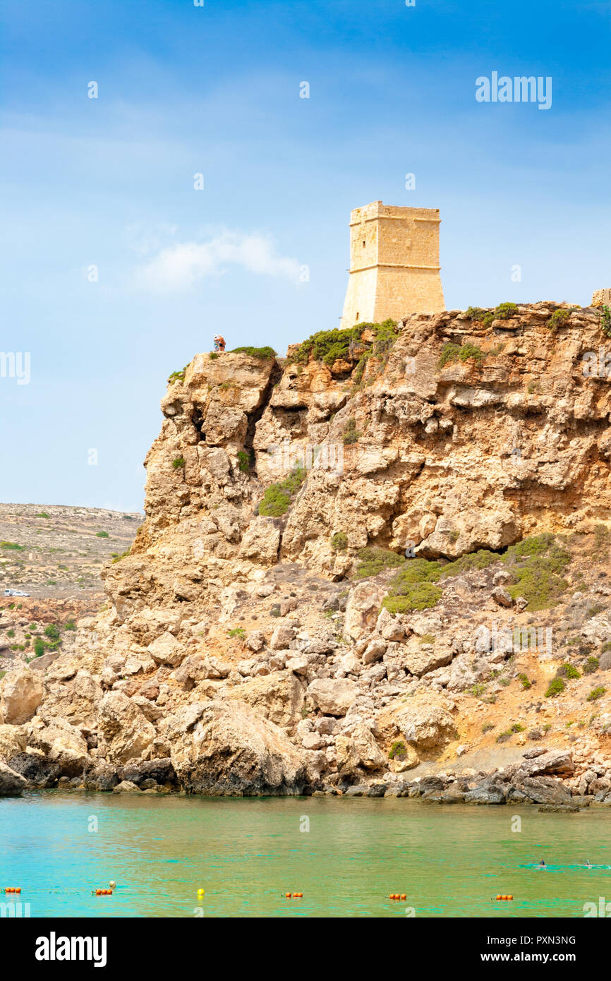 A small watchtower in the west coast of Malta Stock Photo - Alamy
