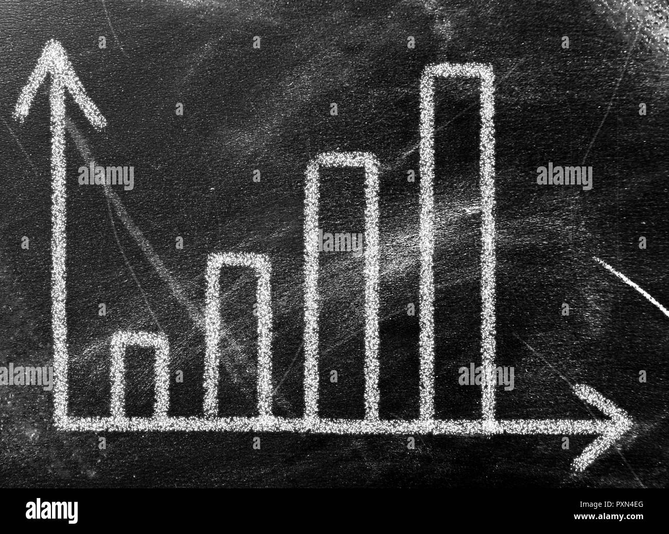 chalkboard with empty finance business graph Stock Photo - Alamy