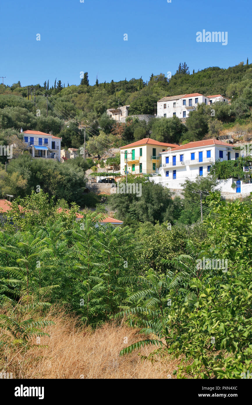 Amazing View of Village of Frikes, Ithaca, Ionian island, Greece Stock ...