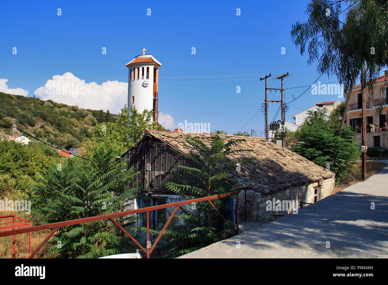 Amazing View of Village of Frikes, Ithaca, Ionian island, Greece Stock ...