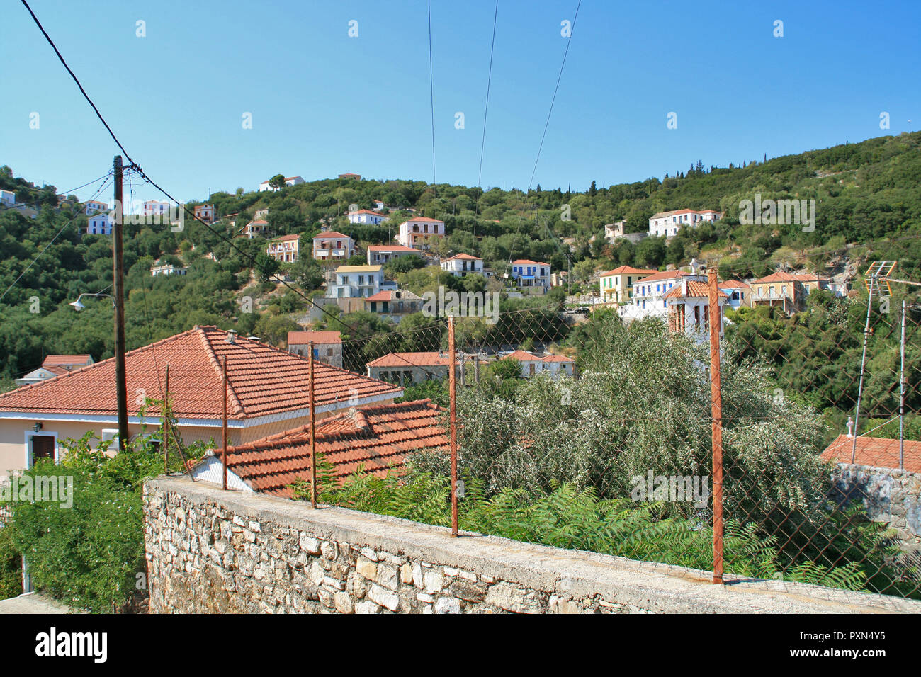 Amazing View of Village of Frikes, Ithaca, Ionian island, Greece Stock ...