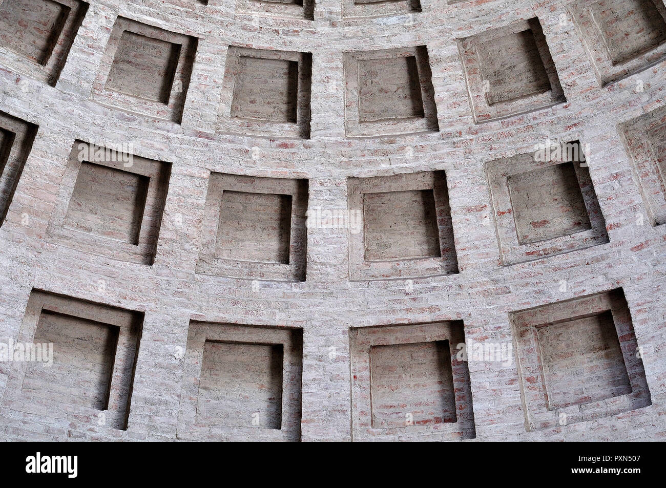 square wall niches in a dome structure of a neoclassical building Stock ...
