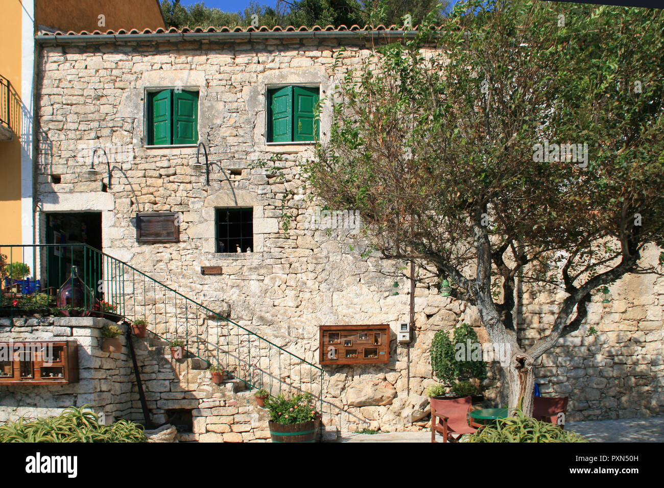 Amazing View of Village of Frikes, Ithaca, Ionian island, Greece Stock ...