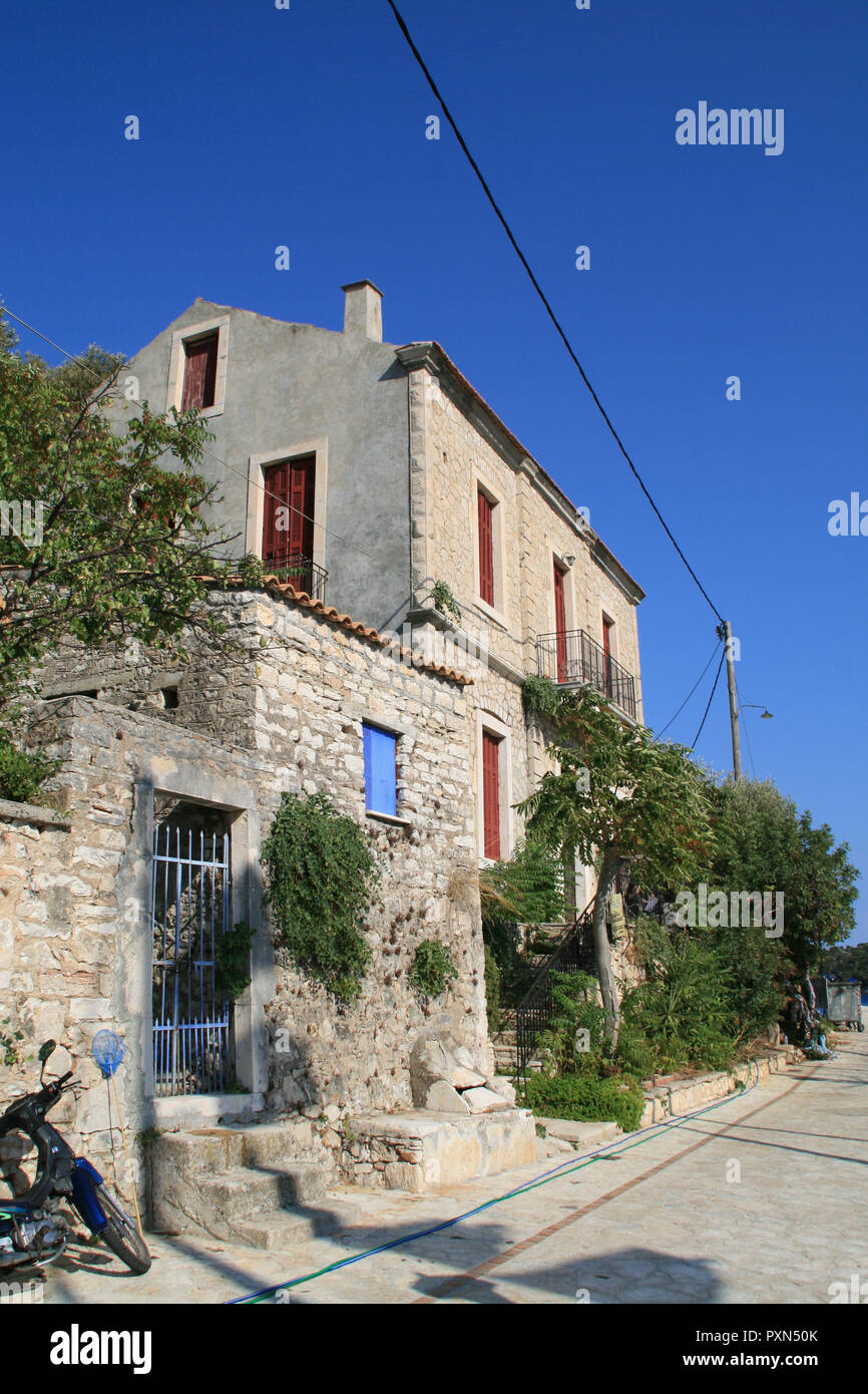 Amazing View of Village of Frikes, Ithaca, Ionian island, Greece Stock ...