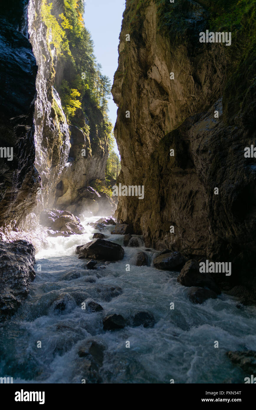 Stream Partnach, Partnachklamm, Gorge Partnachklamm, Garmisch ...