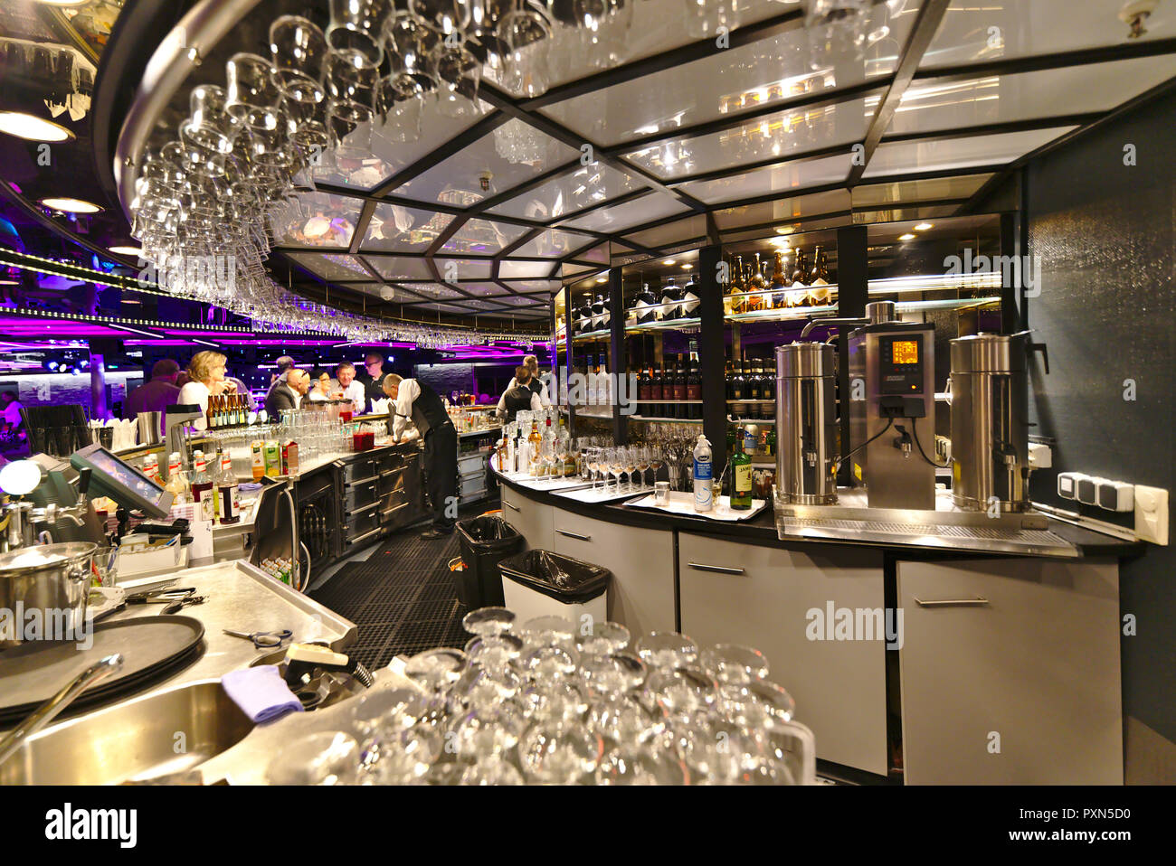 Night bar on ferry Stock Photo - Alamy