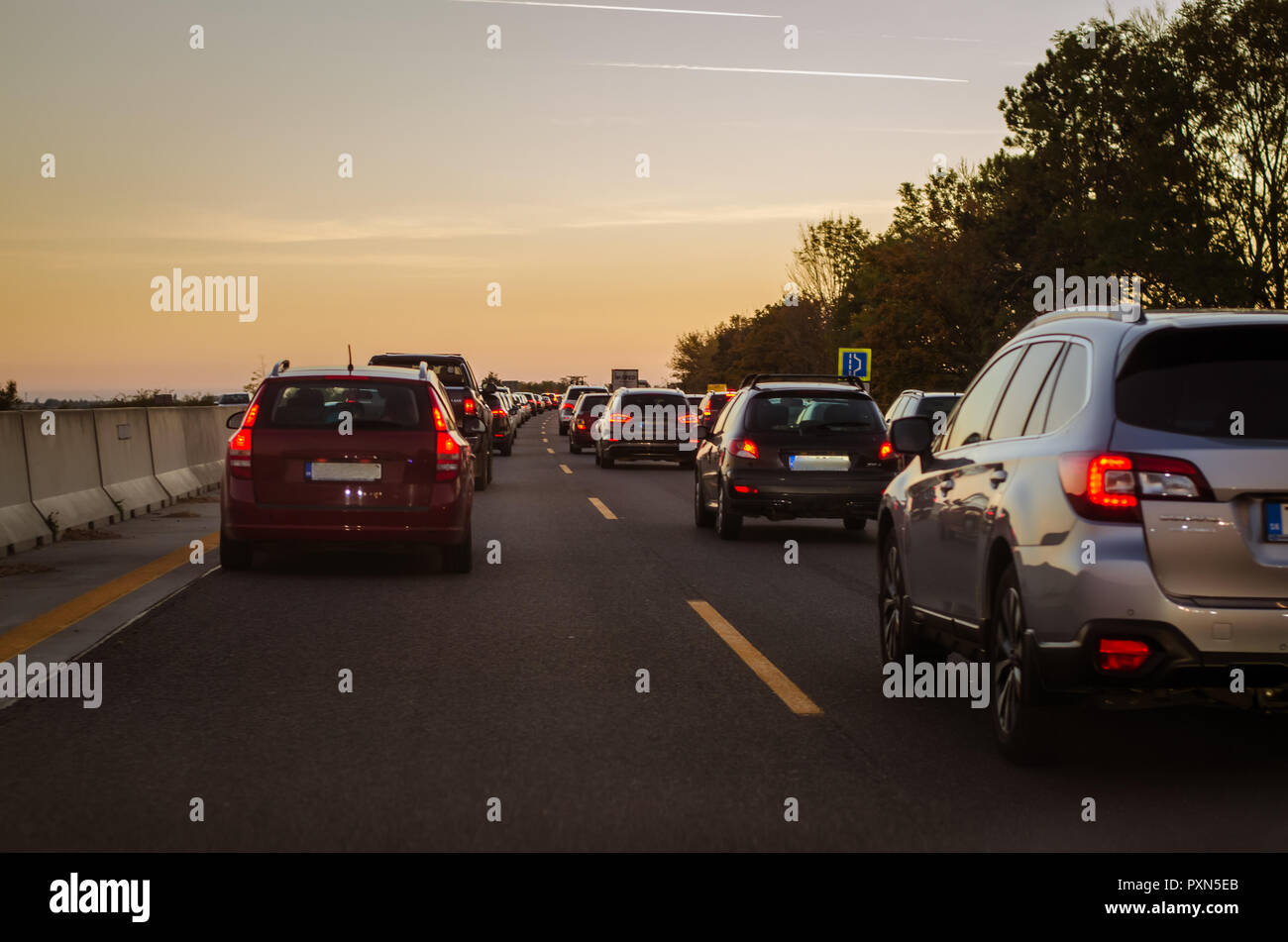 traffic jam on the road Stock Photo - Alamy