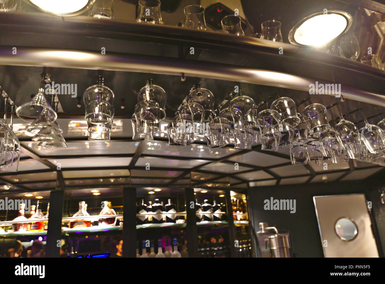 Night bar on ferry Stock Photo - Alamy