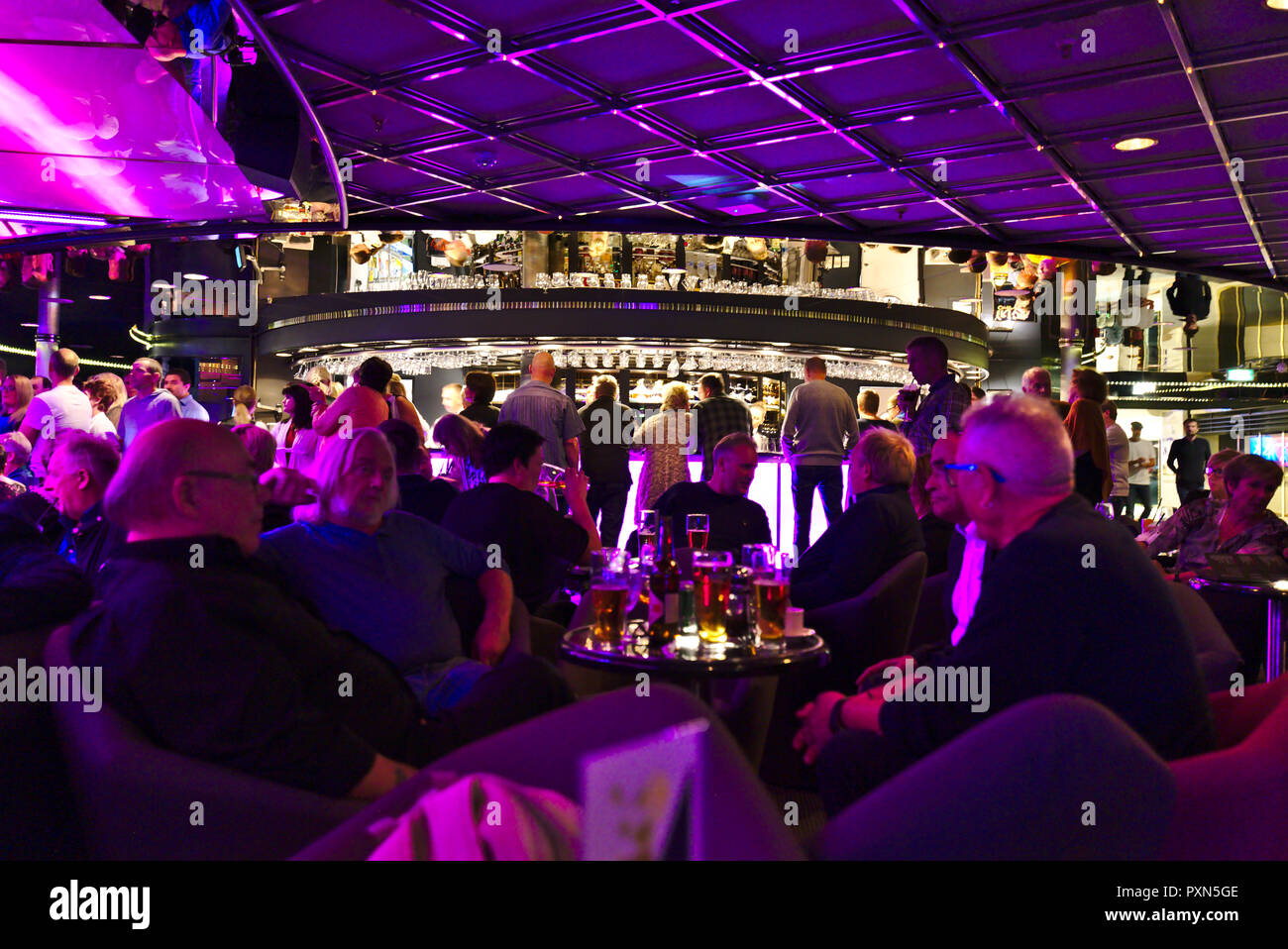 Night bar on ferry Stock Photo - Alamy
