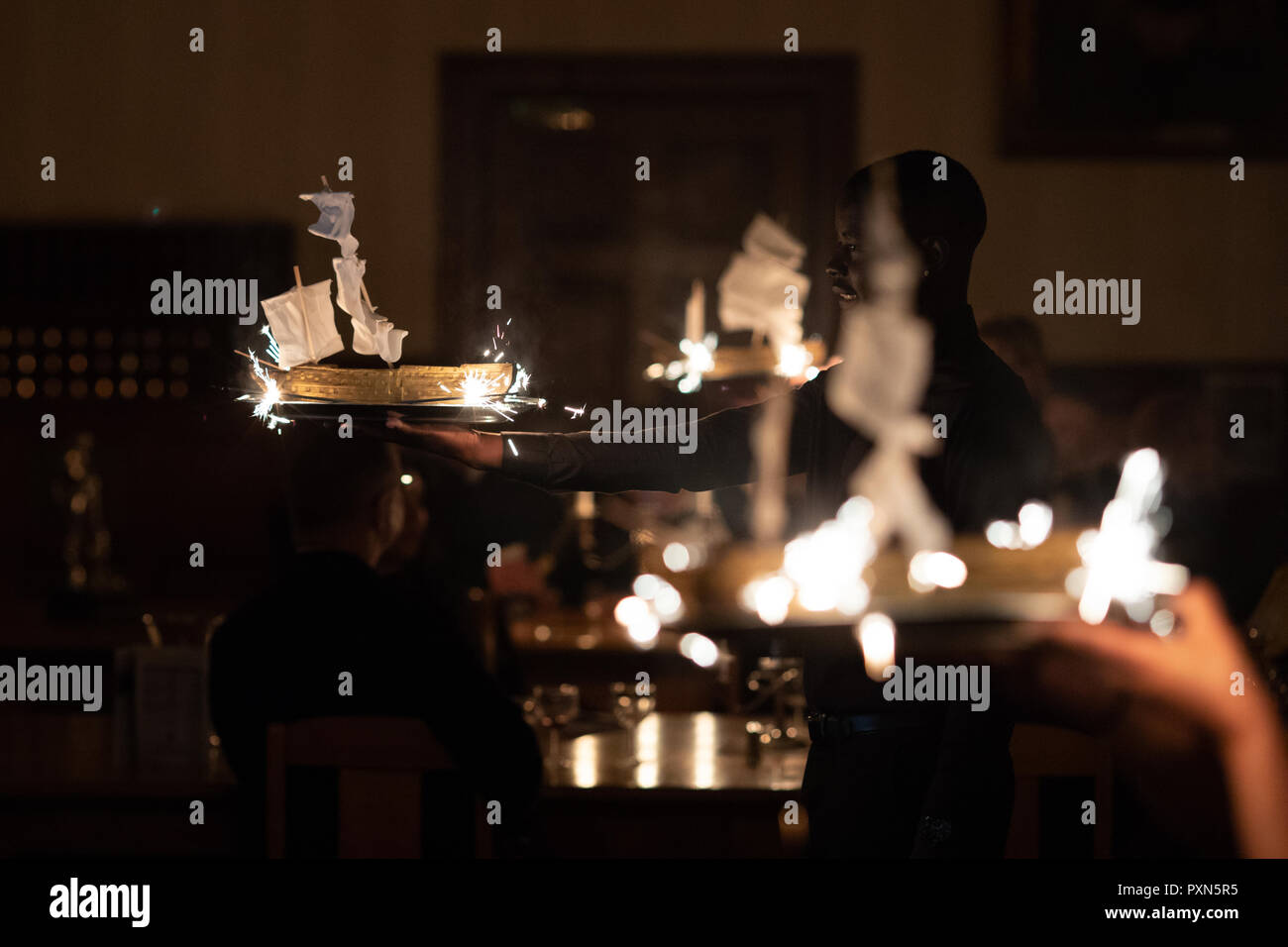 ships of the line during Trafalgar night dinner Stock Photo - Alamy