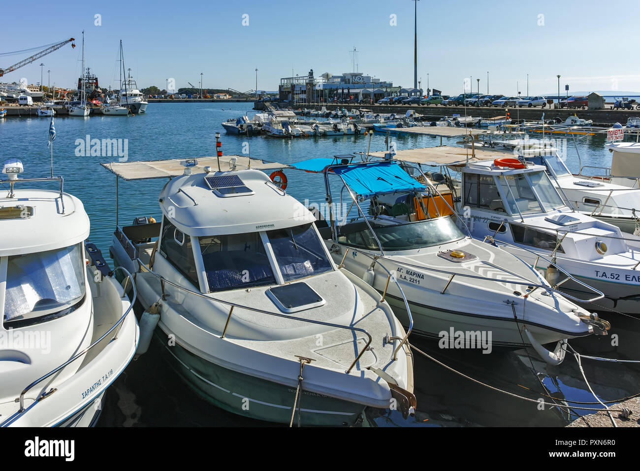 ALEXANDROUPOLI, GREECE - SEPTEMBER 23, 2017: Amazing view of Port and ...