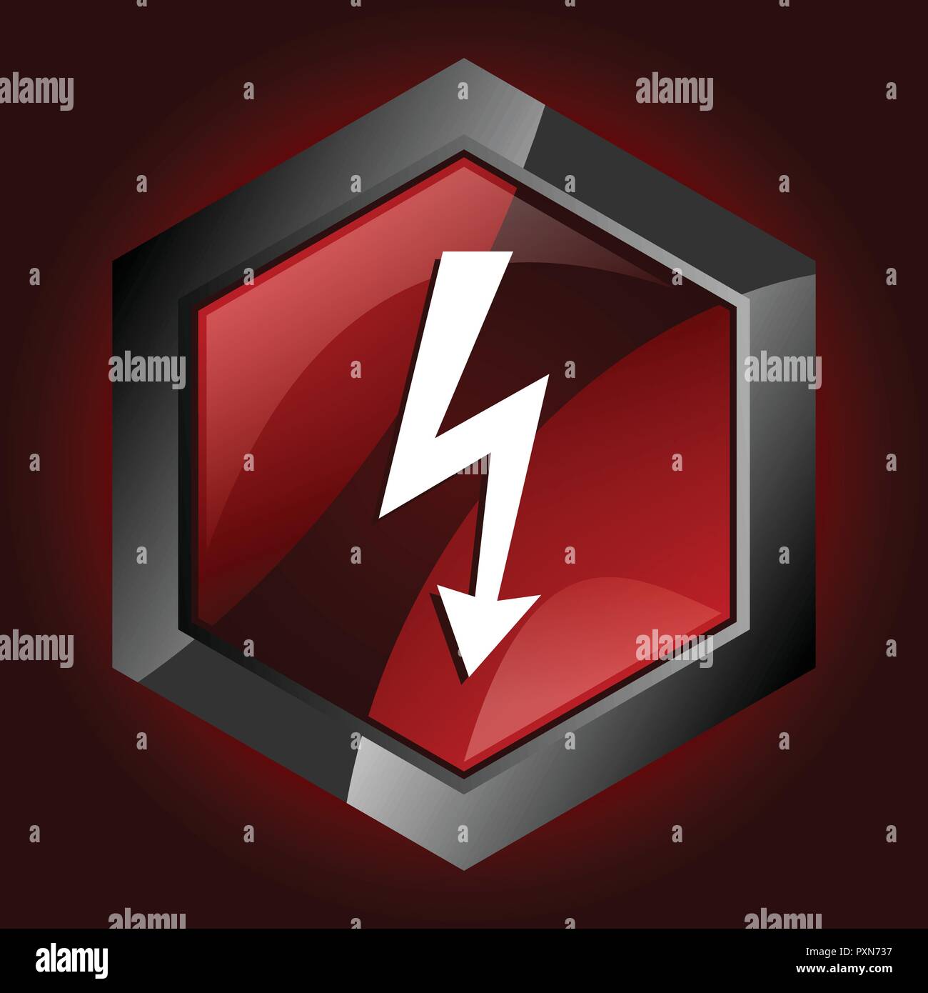 shock electricity electric storm lightning thunder flash hexagon dark ...