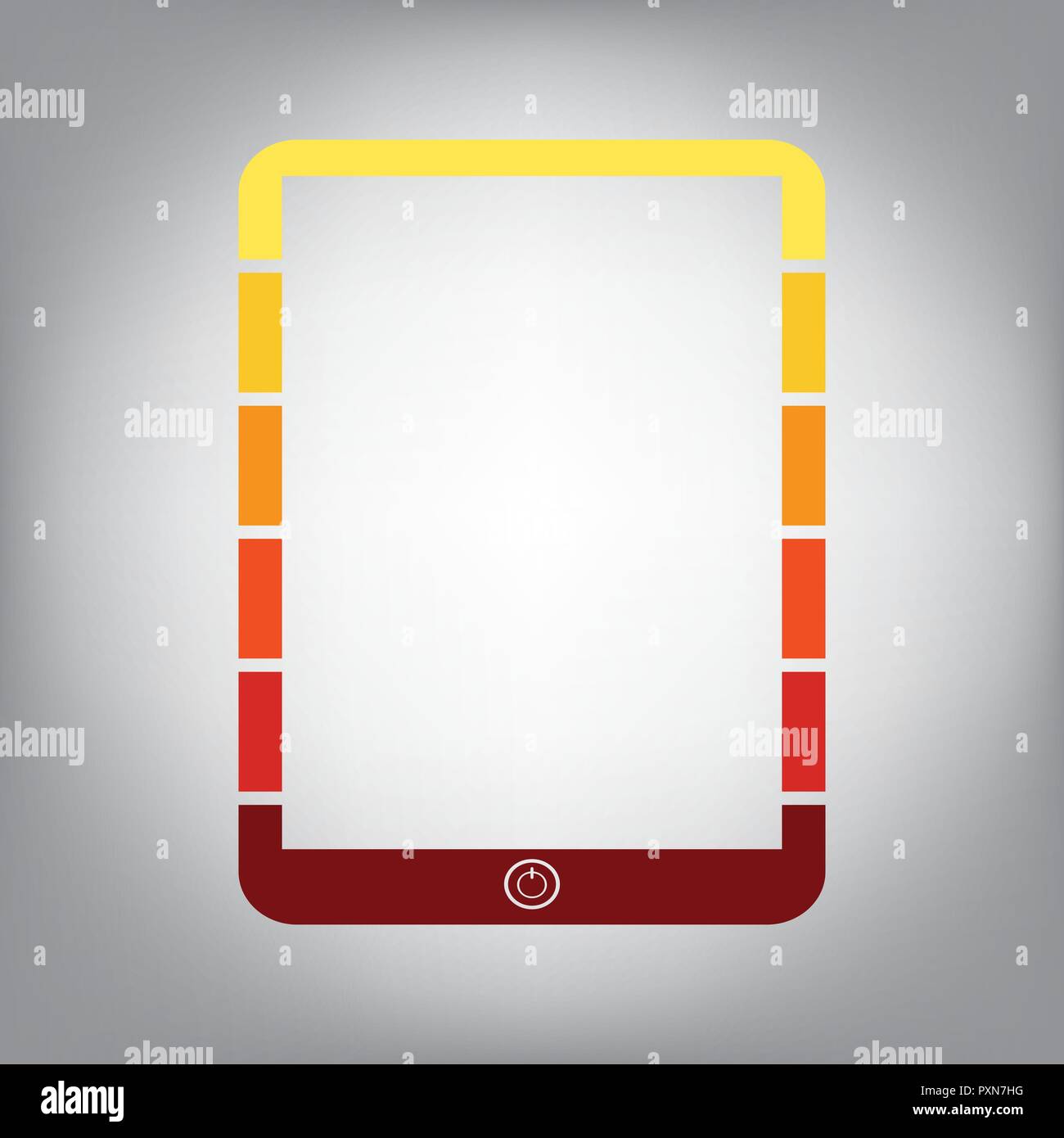Computer tablet sign. Vector. Horizontally sliced icon with colors from ...