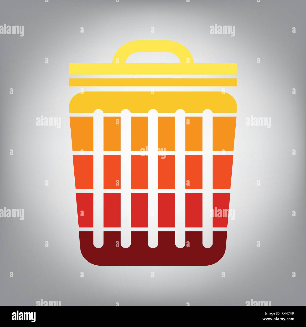 Trash sign illustration. Vector. Horizontally sliced icon with colors ...