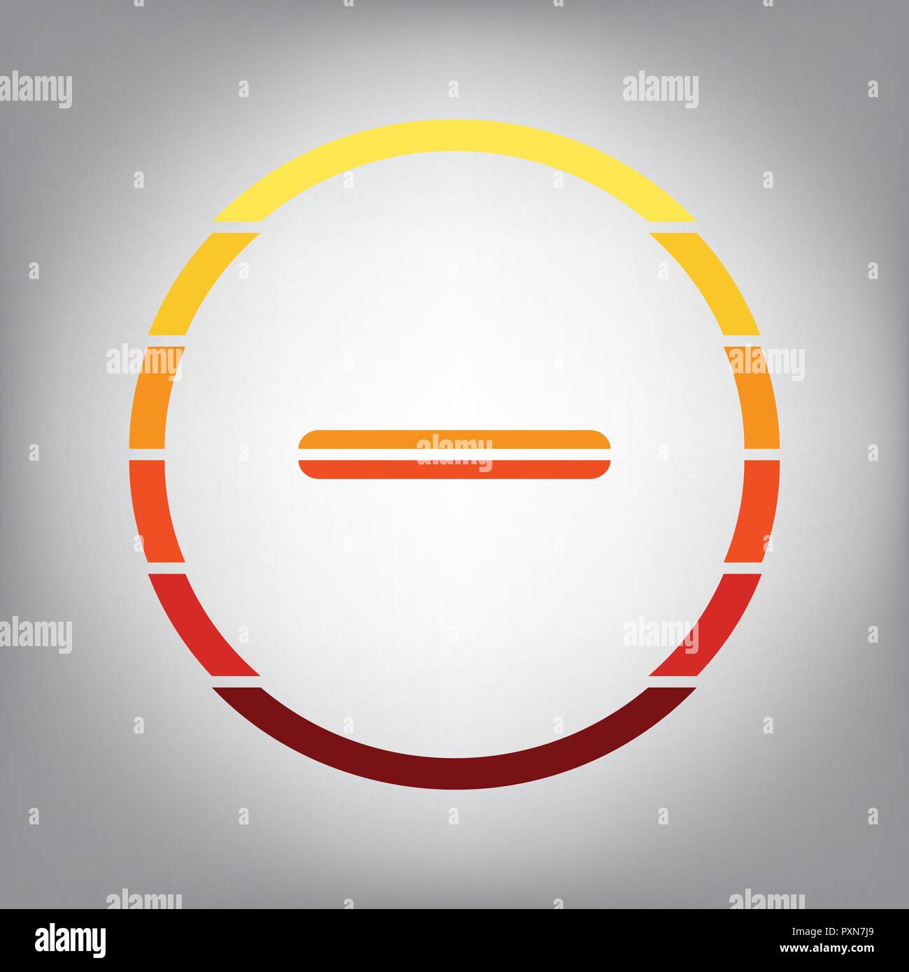 Negative symbol illustration. Minus sign. Vector. Horizontally sliced ...