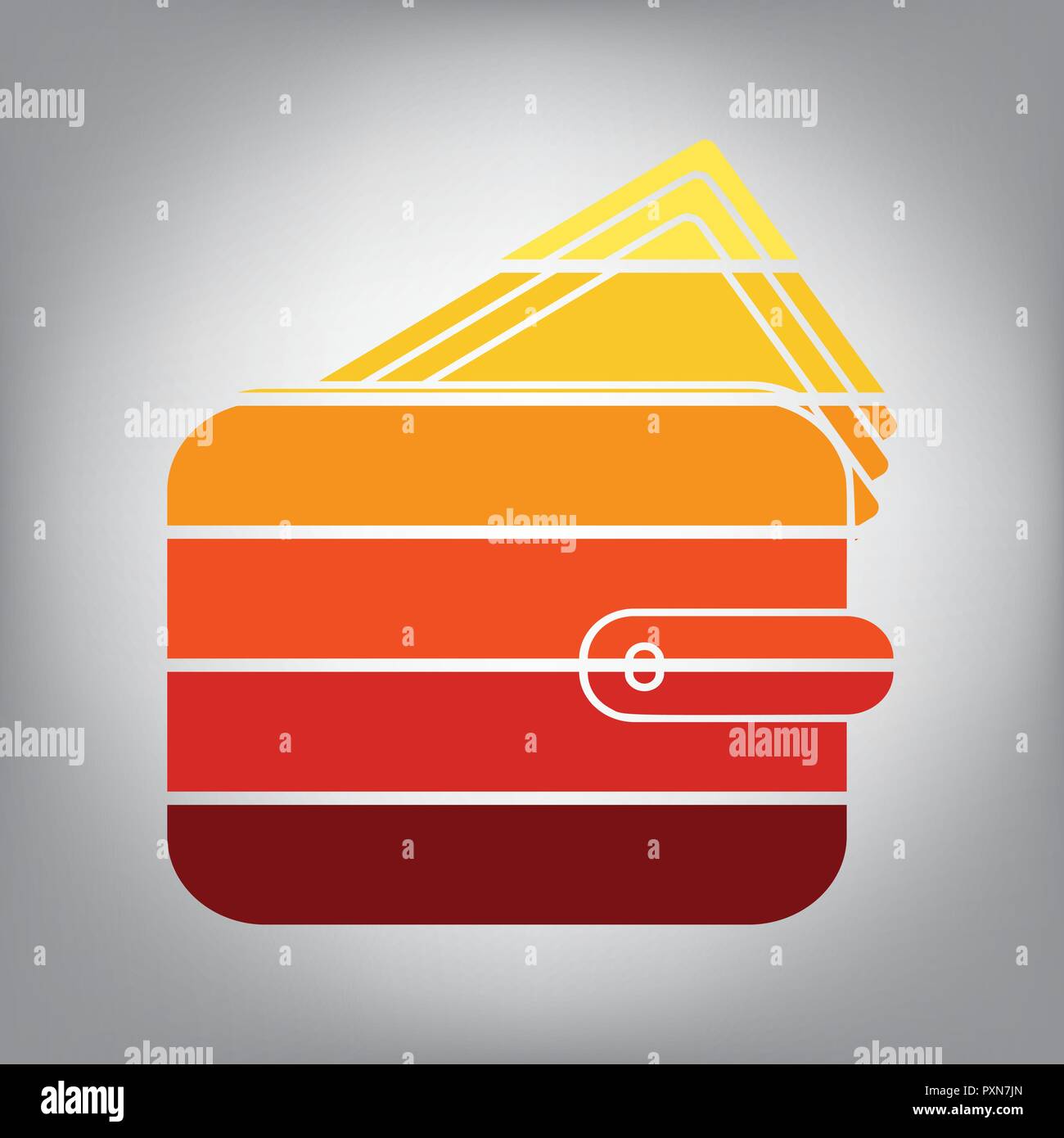 Wallet sign illustration. Vector. Horizontally sliced icon with colors ...