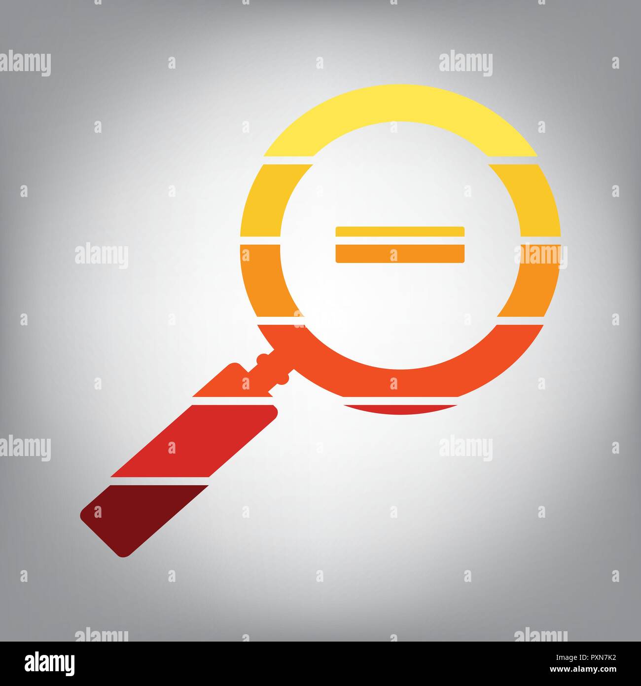 Zoom sign illustration. Vector. Horizontally sliced icon with colors ...