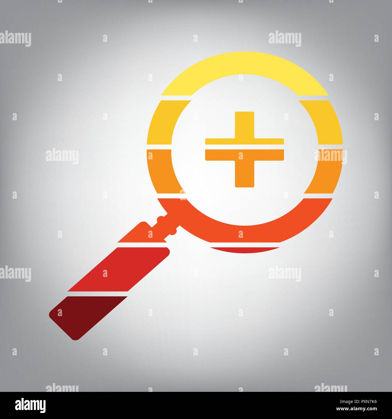 Zoom sign illustration. Vector. Horizontally sliced icon with colors ...