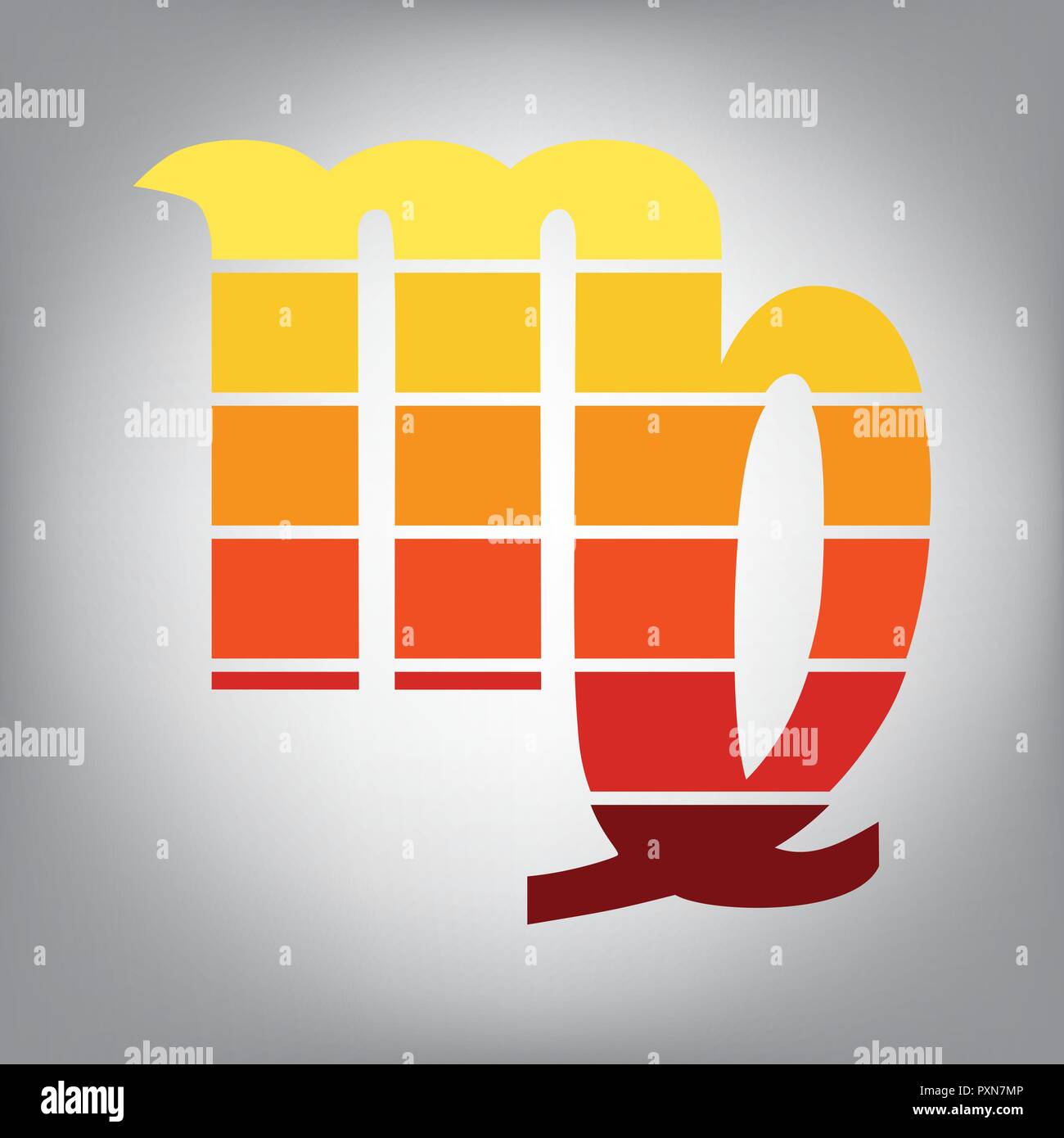 Virgo sign illustration. Vector. Horizontally sliced icon with colors ...