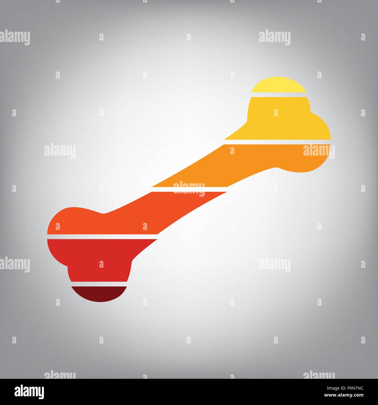 Bone sign illustration. Vector. Horizontally sliced icon with colors ...