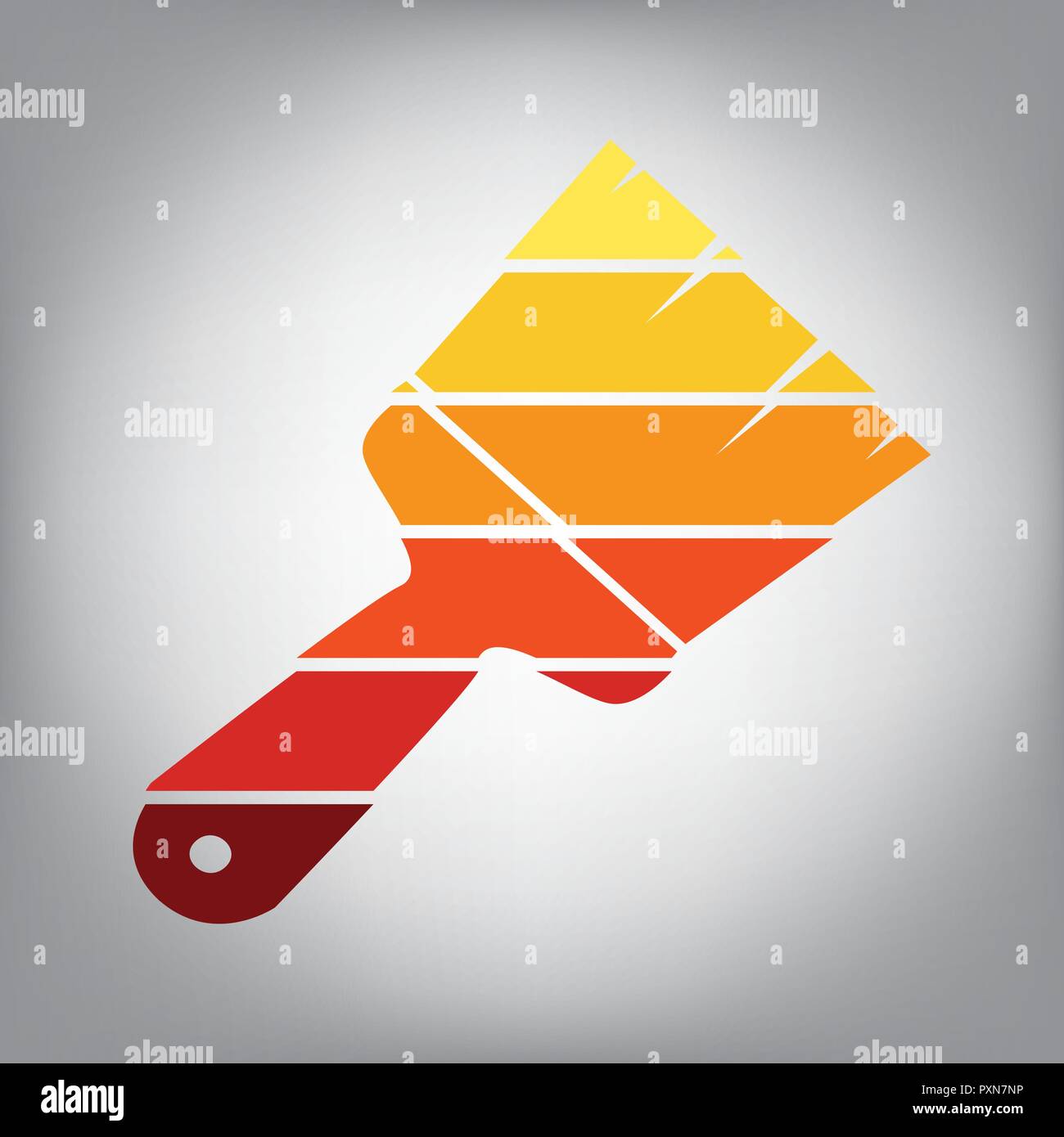 Brush sign illustration. Vector. Horizontally sliced icon with colors ...