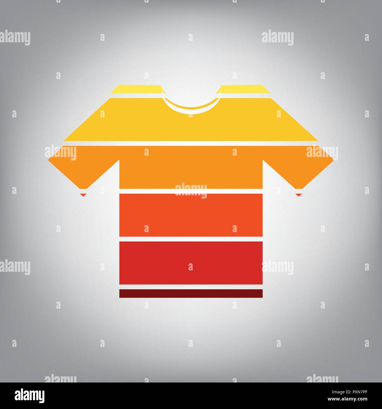 T-shirt sign illustration. Vector. Horizontally sliced icon with colors ...