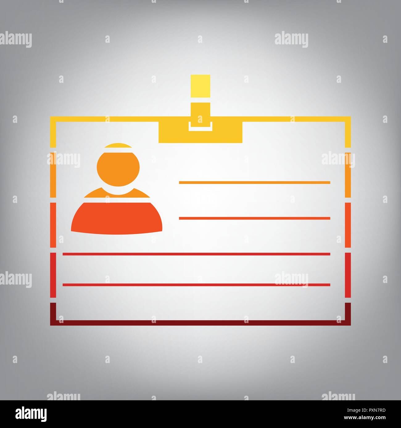 Id card sign. Vector. Horizontally sliced icon with colors from sunny ...