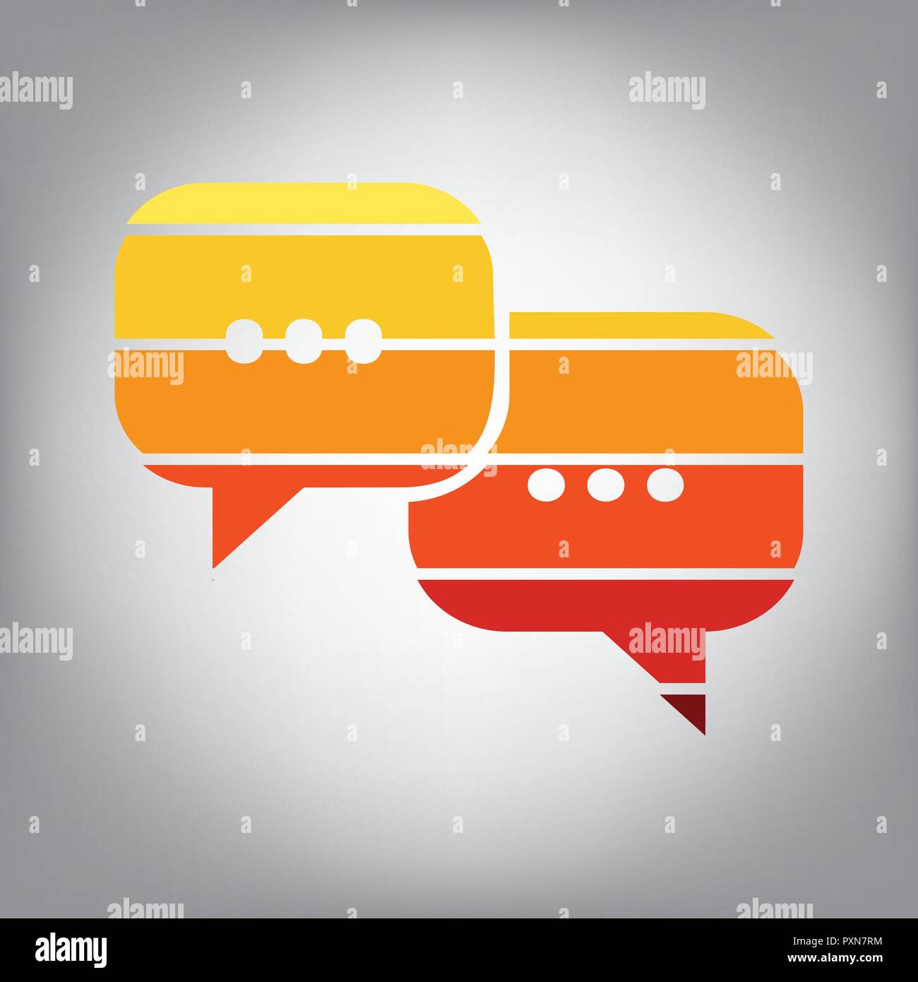 Speech bubbles sign. Vector. Horizontally sliced icon with colors from ...