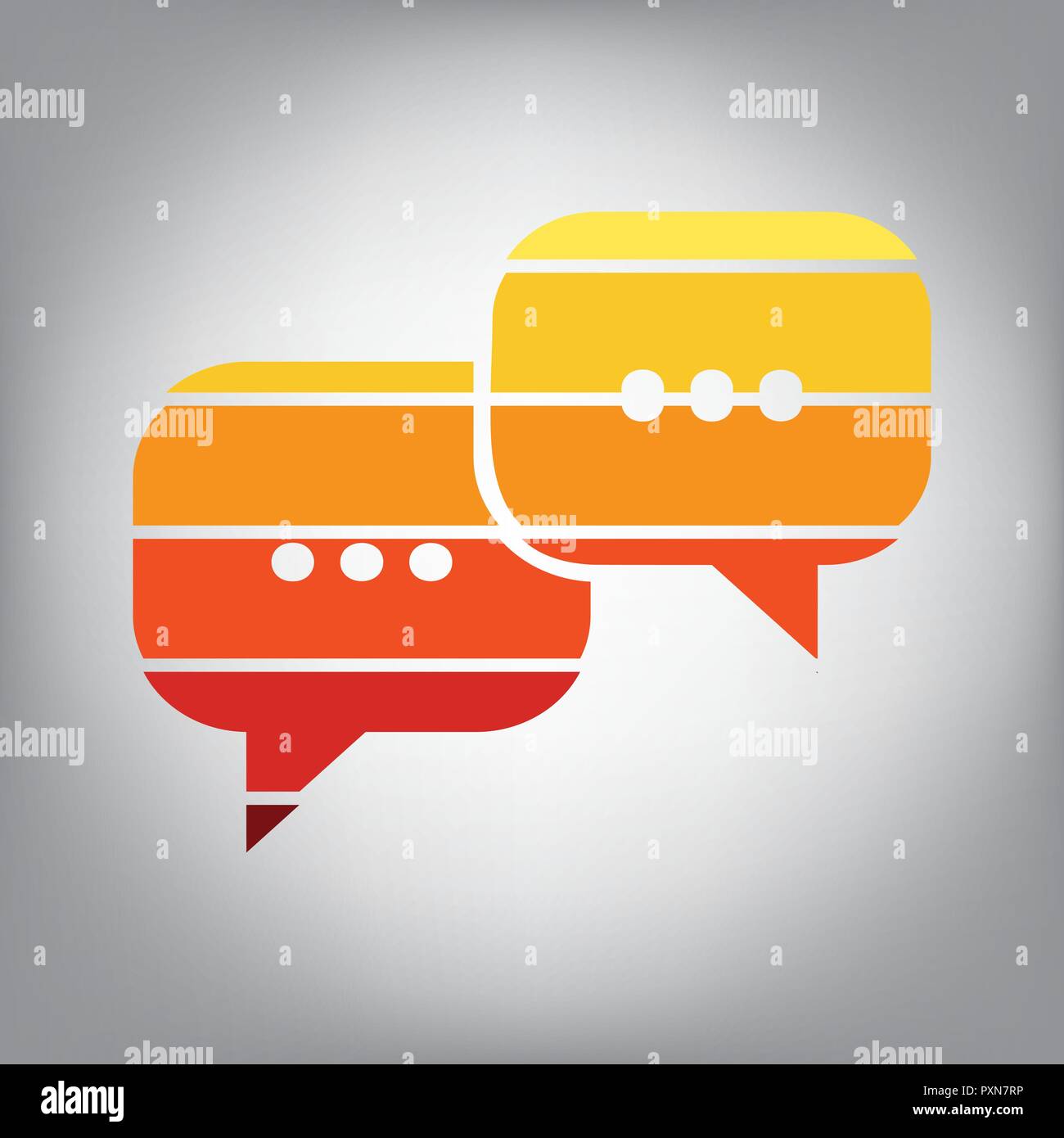 Speech bubbles sign. Vector. Horizontally sliced icon with colors from ...