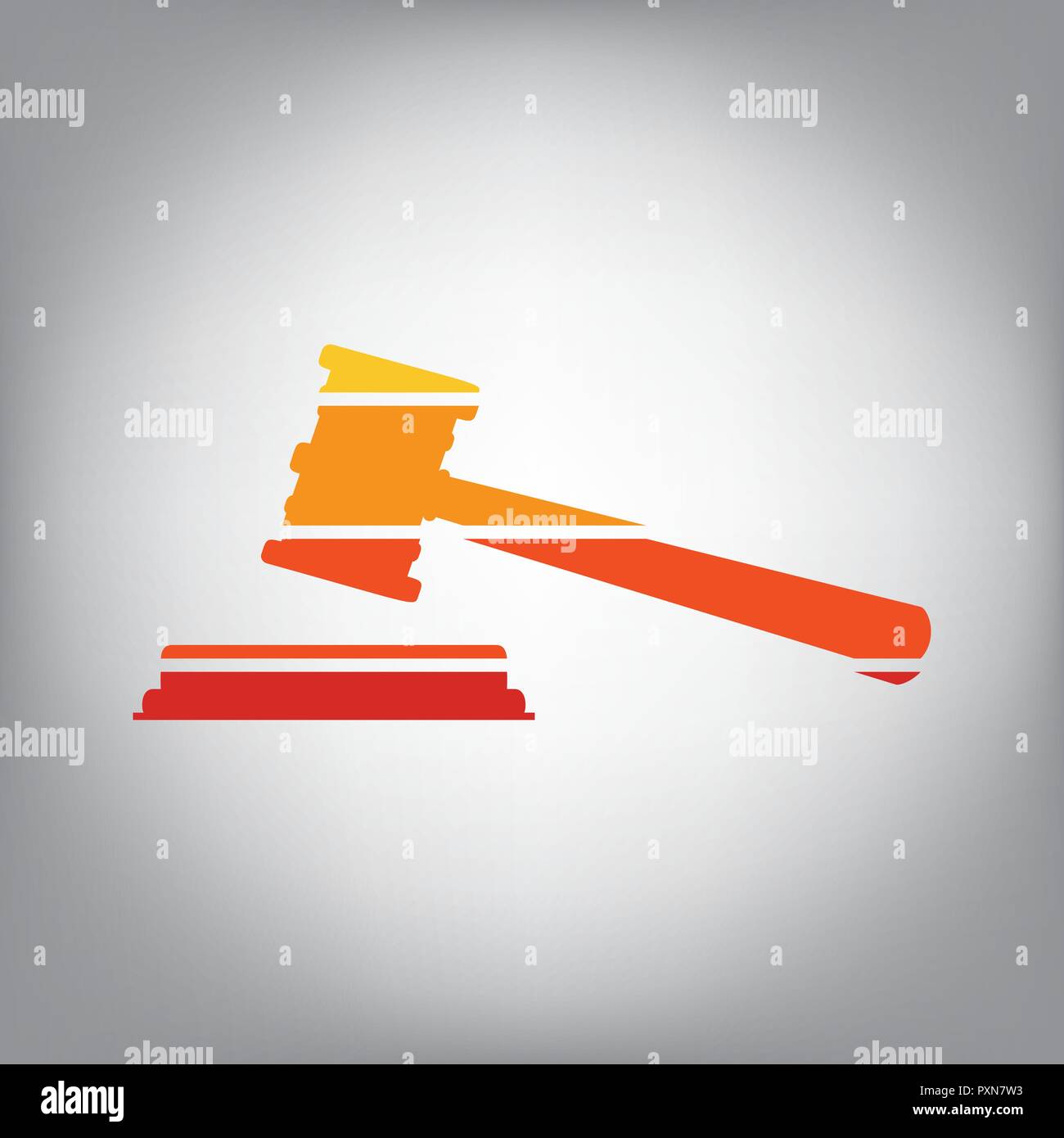 Justice hammer sign. Vector. Horizontally sliced icon with colors from ...