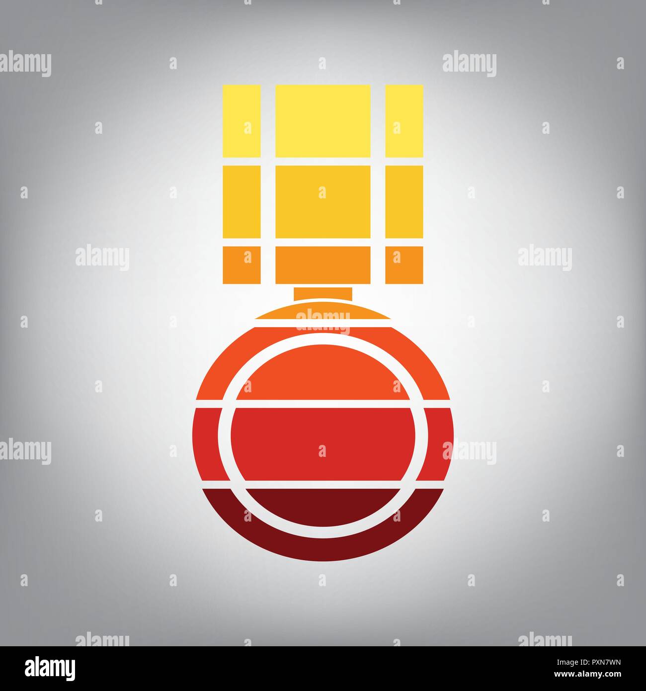 Medal sign illustration. Vector. Horizontally sliced icon with colors ...