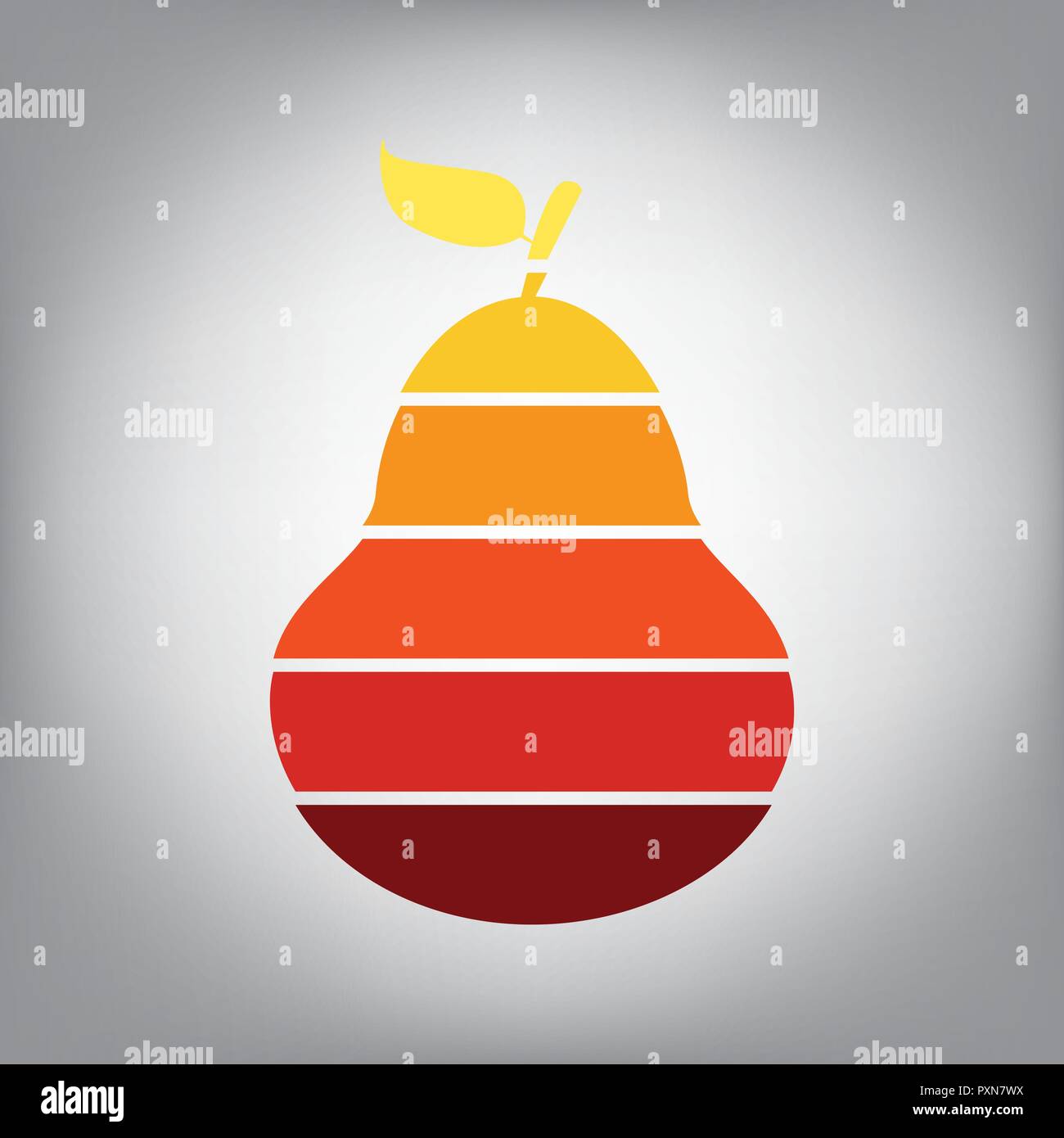 Pear sign illustration. Vector. Horizontally sliced icon with colors ...