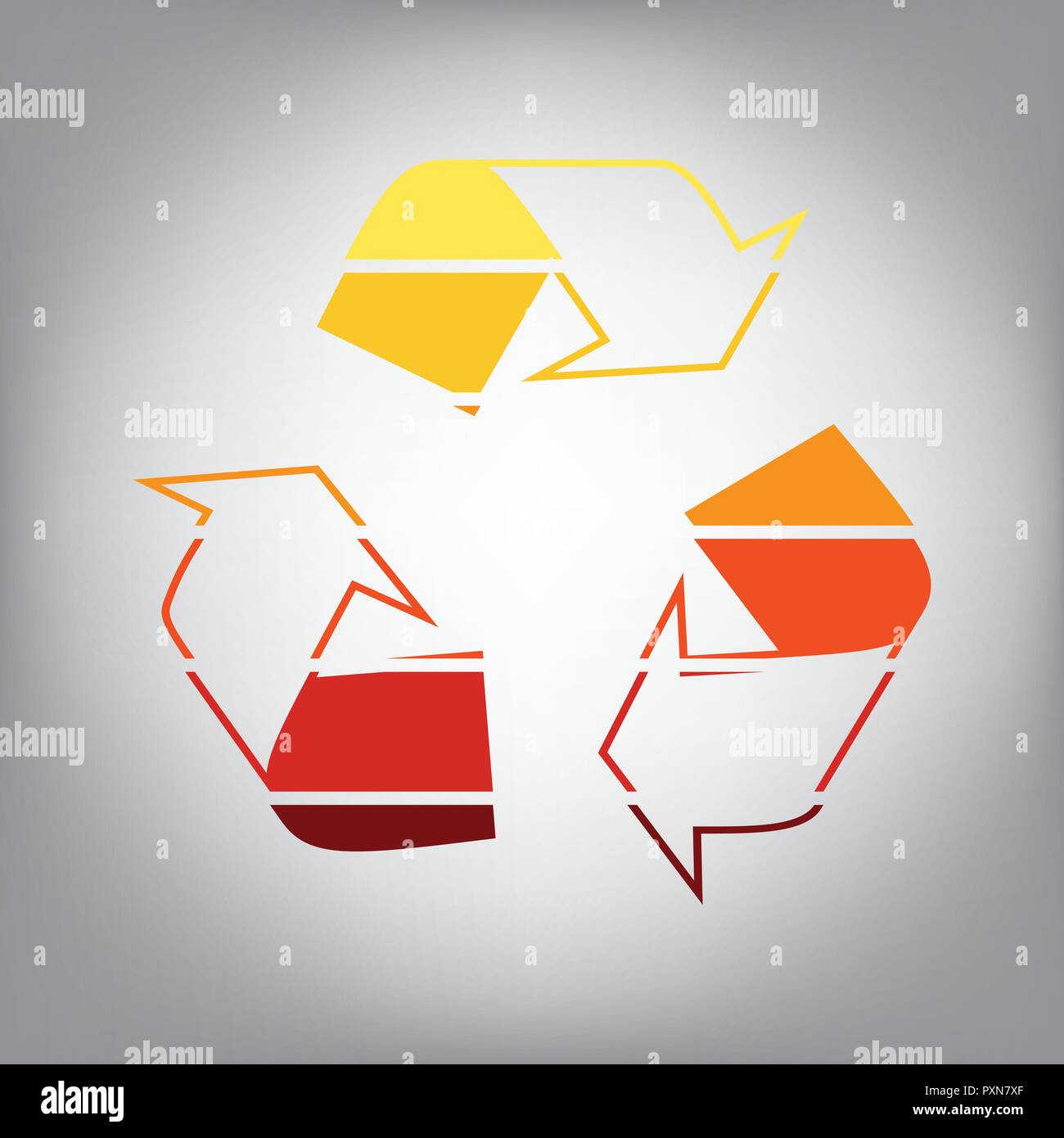 Recycle logo concept. Vector. Horizontally sliced icon with colors from ...